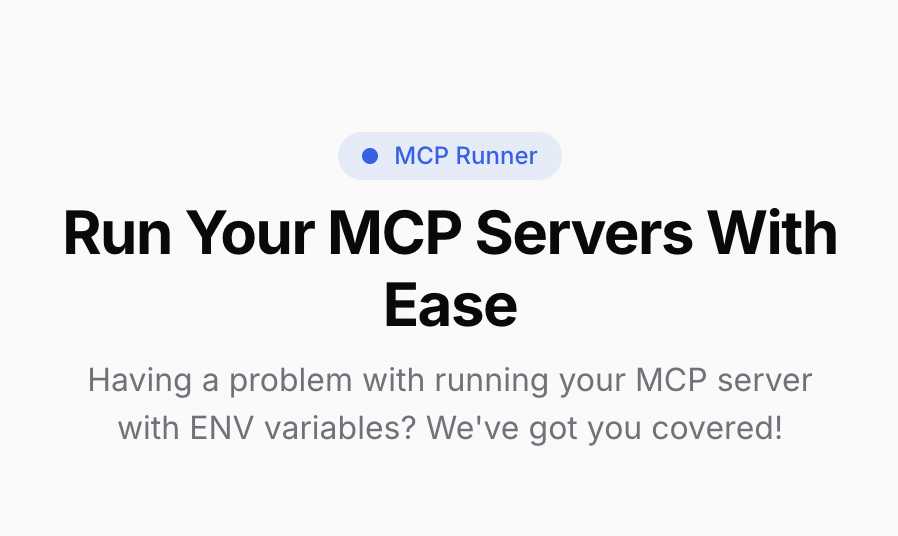 MCPRunner - Cursor AI Environment Variables Manager